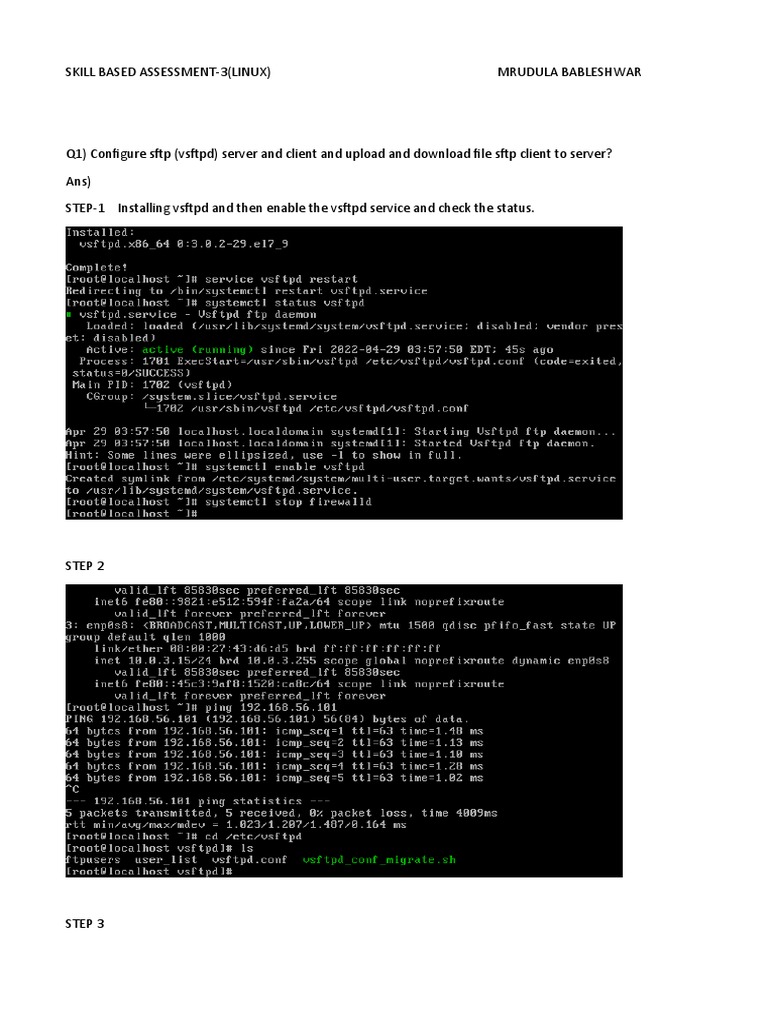 SBA 3 (Linux) | PDF | Computer File | File System