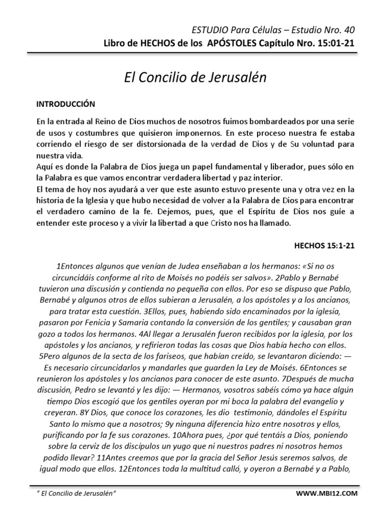 Estudio 40 El Concilio de Jerusalen Hechos 15 01 - 21 (Downloaded With ...