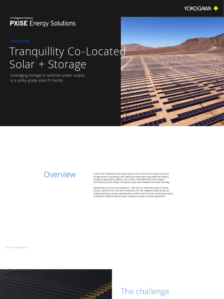 PXiSE CaseStudy Tranquillity | PDF | Solar Power | Photovoltaics