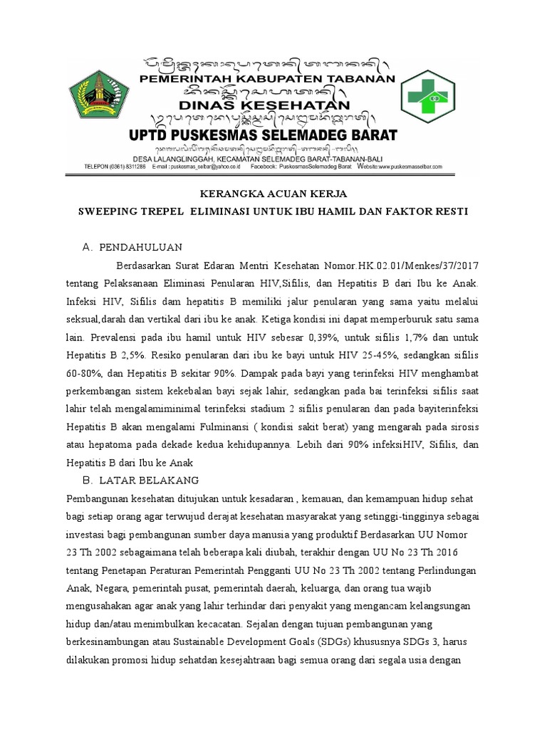 KAK Sweeping Tripel Eliminasi Bumil | PDF