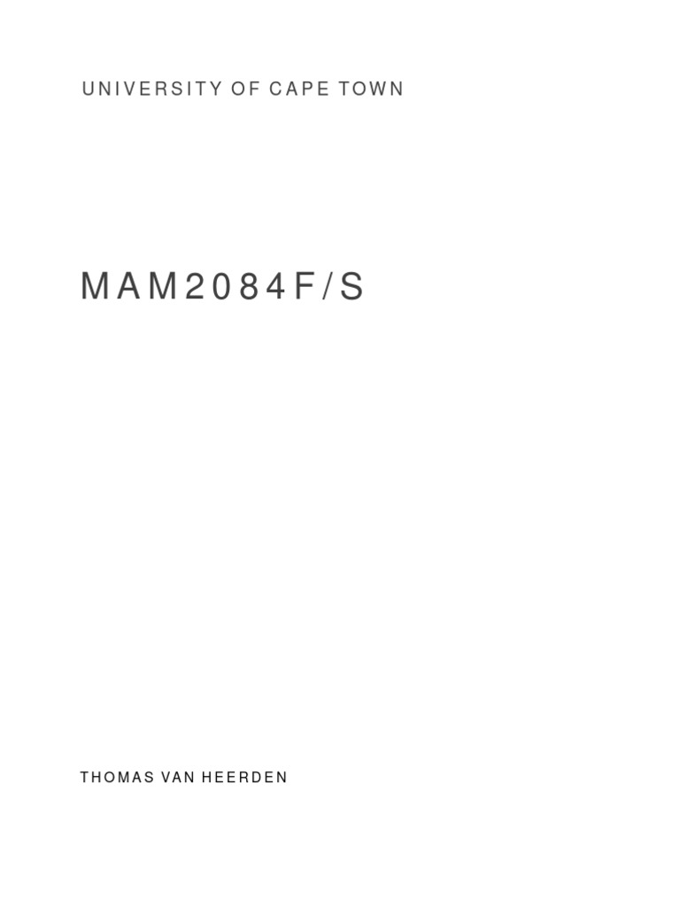 UCT Linear Algebra and Differential Equations Notes | PDF | Linear ...