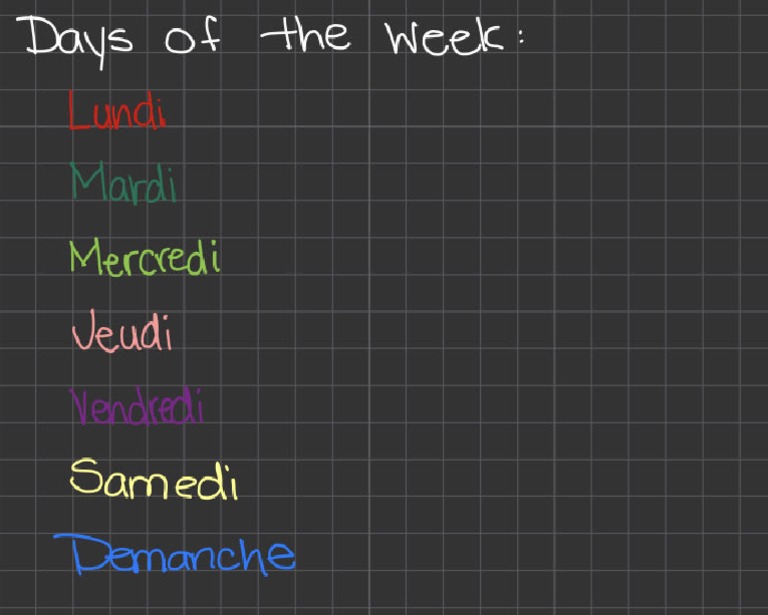 Days of The Week French | PDF