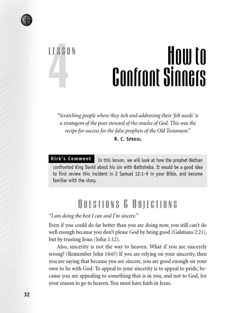 How To Confront Sinners: Lesson | PDF | Sin | Jesus