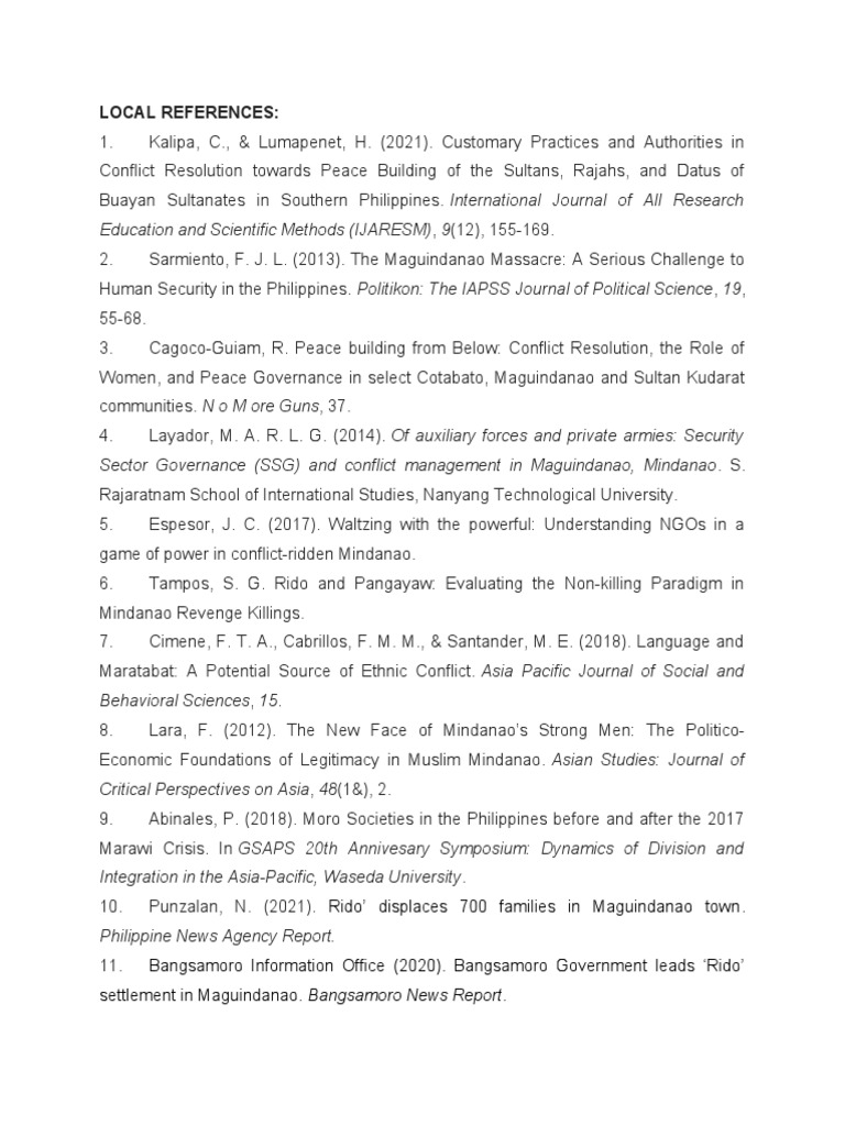 Local References | Download Free PDF | Mindanao | Violence