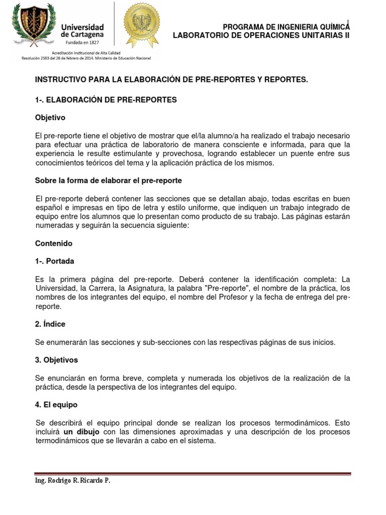 Guia Prereporte y Reporte | PDF | Experimentar | Ecuaciones