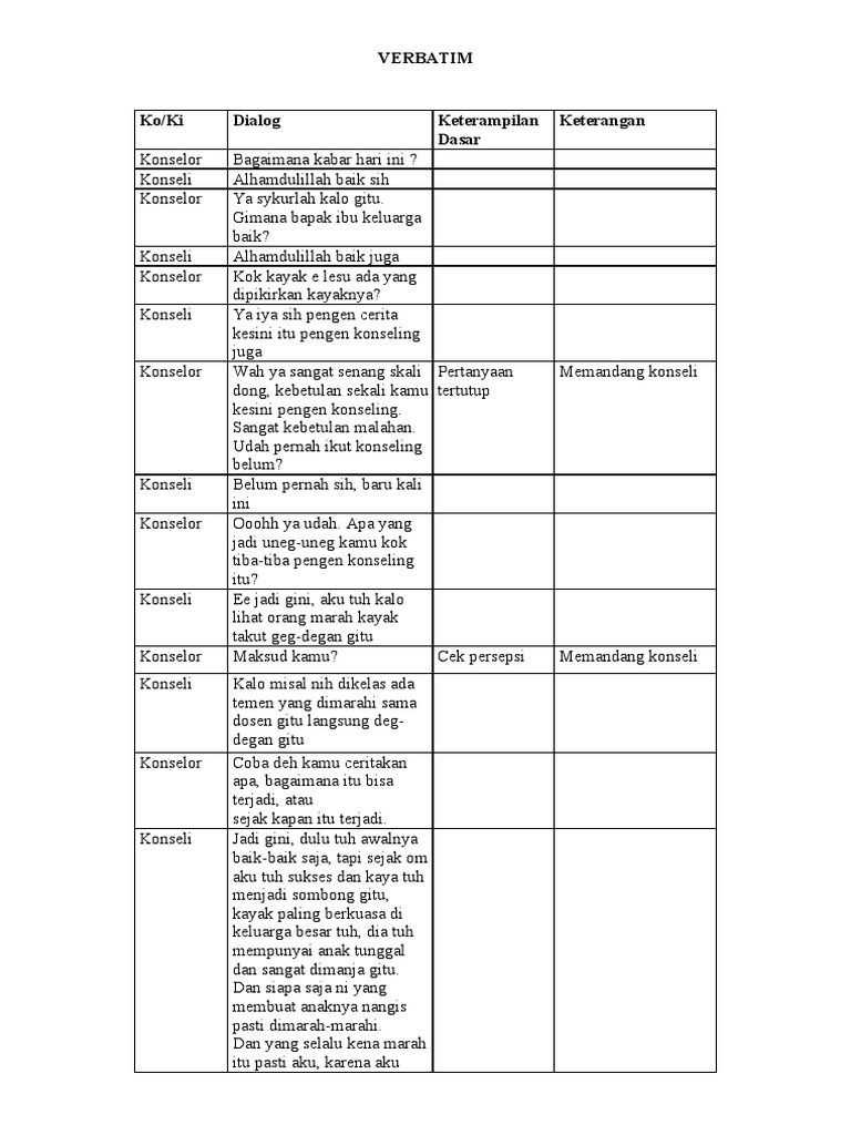 VERBATIM | PDF | Seni & Disiplin Bahasa | Pengembangan Diri