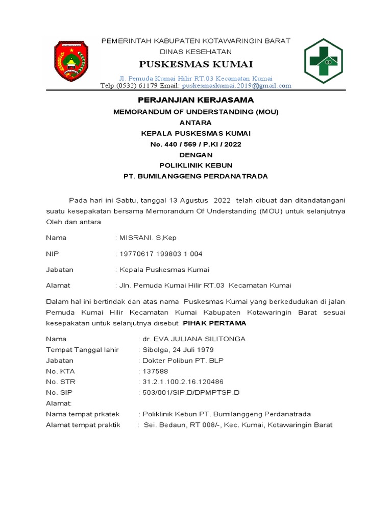 Mou Lintas Jejaring Klinik PT BLP 2022 | PDF | Pengembangan Diri | Kesehatan Holistik