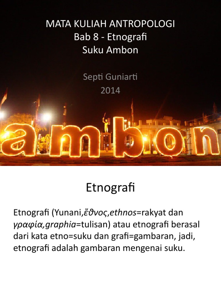 Etnografi (Suku Ambon) | PDF | Perjalanan