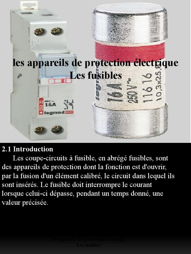 3-Cours Fusibles | PDF | Fusible (électricité) | Énergie électrique