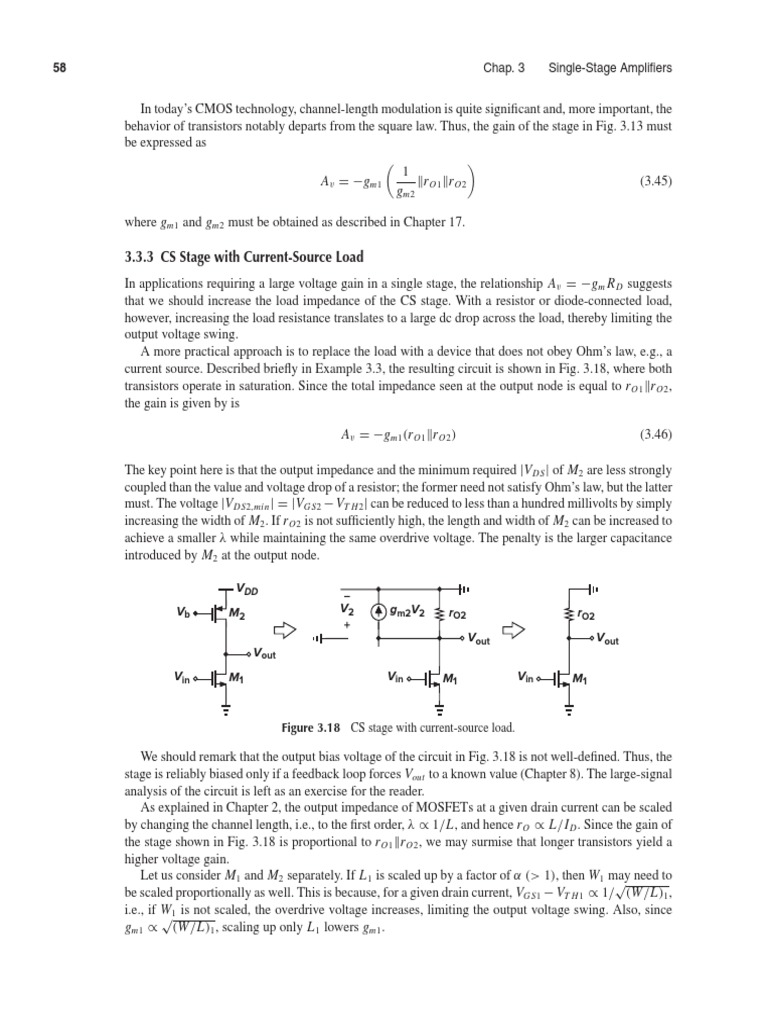 3.3.3 CS Stage With Current-Source Load: V m1 m2 O1 O2 | PDF ...