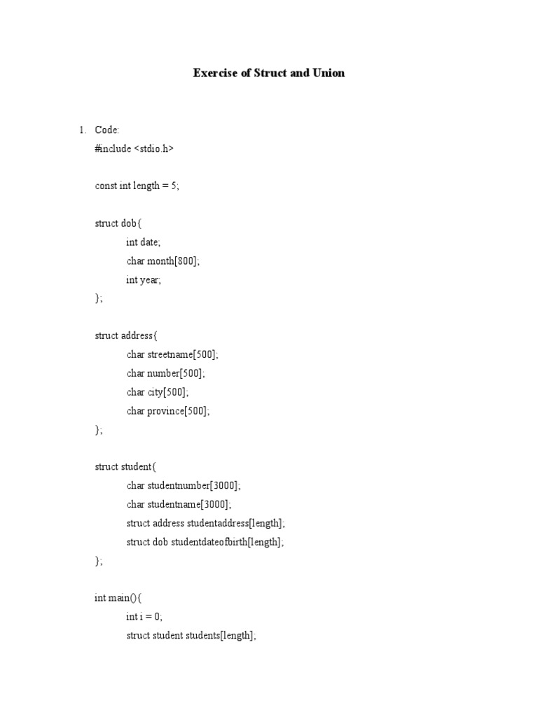 Structs and Unions in C Programming | PDF | Computing | Computer Science