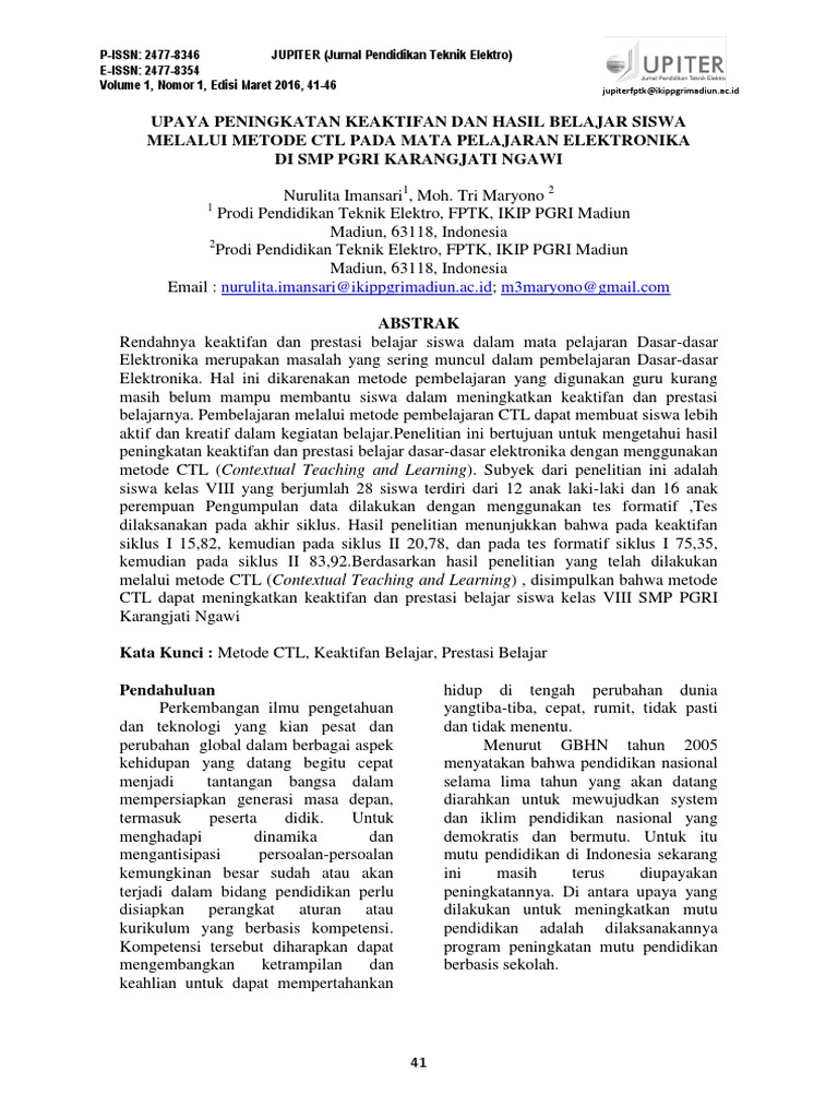 Upaya Peningkatan Keaktifan Dan Hasil Belajar Sisw | PDF