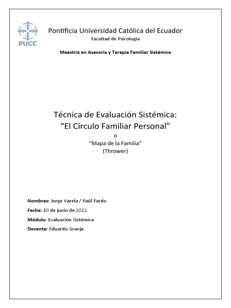 Técnica del Círculo Familiar Personal | PDF | Dibujo | Información