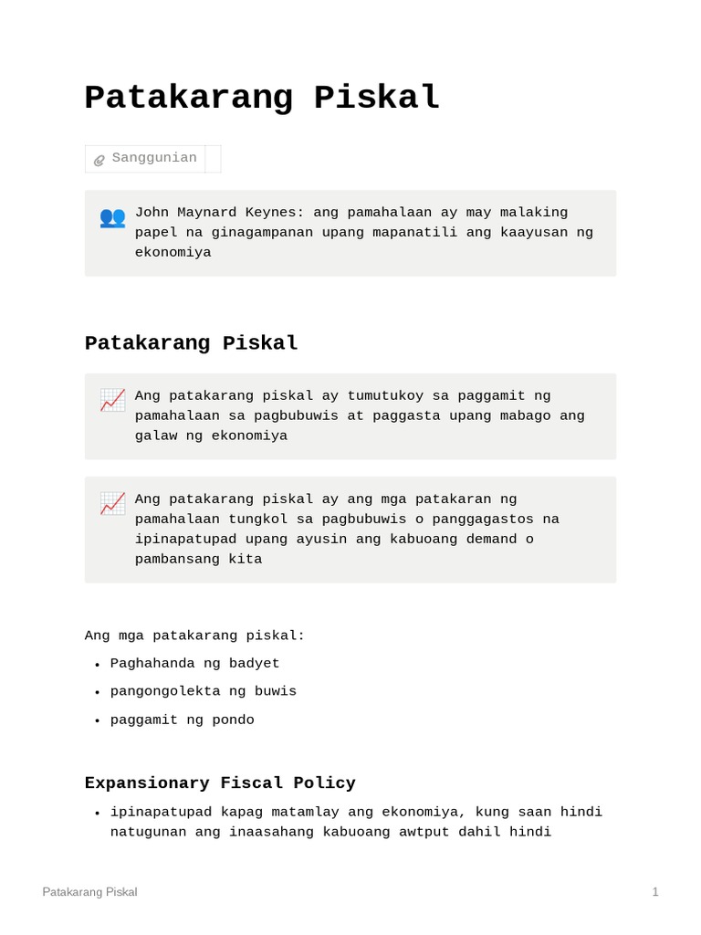 Patakarang Piskal | PDF