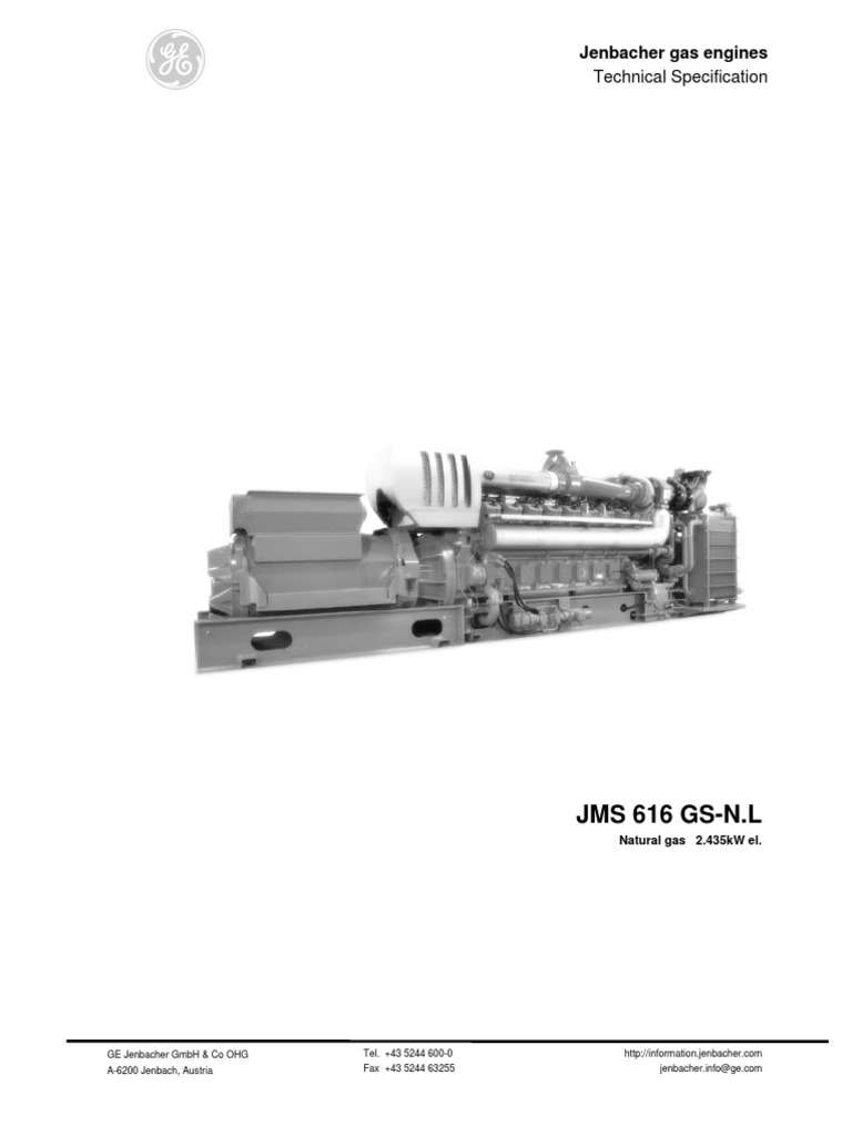 JMS 616 GS-N.L: Technical Specification | PDF | Engines | Internal ...