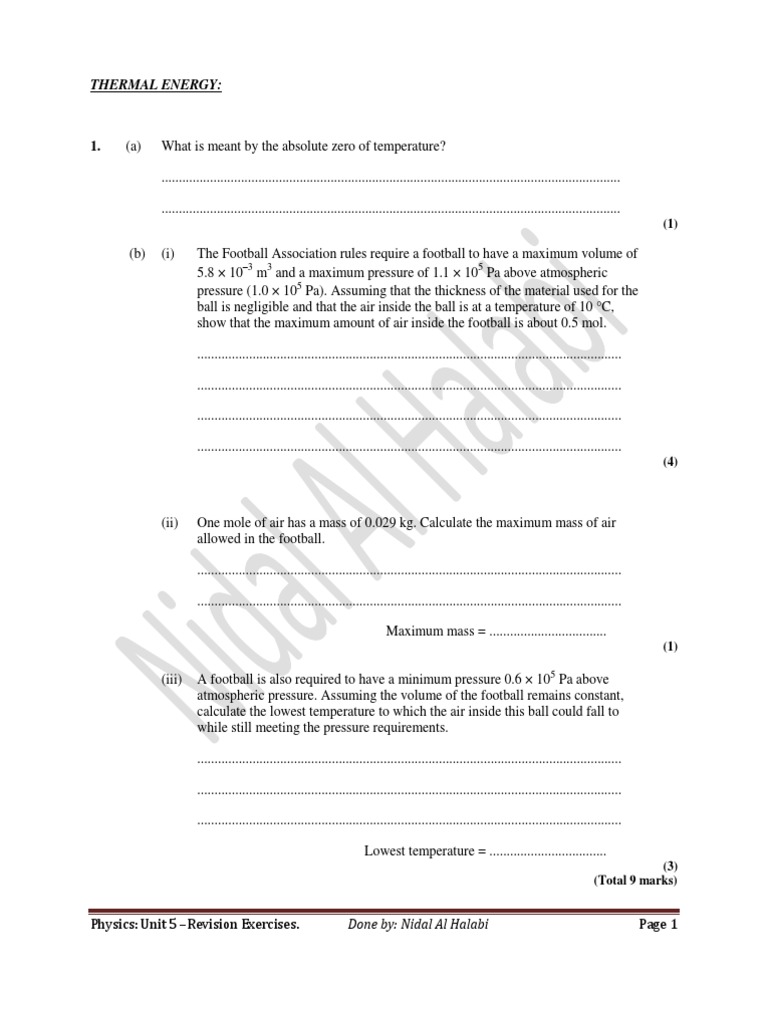 Physics Unit 5 Revision Exercises | PDF | Radioactive Decay | Velocity