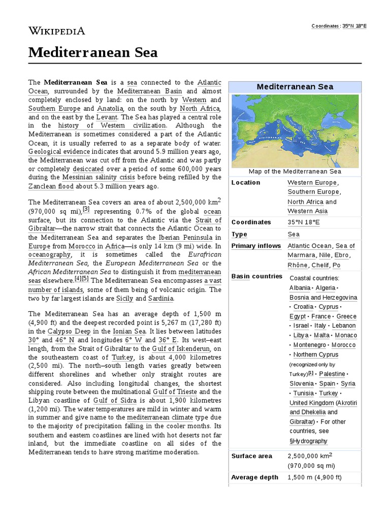 Mediterranean Sea | PDF | Mediterranean Sea | Primary Production