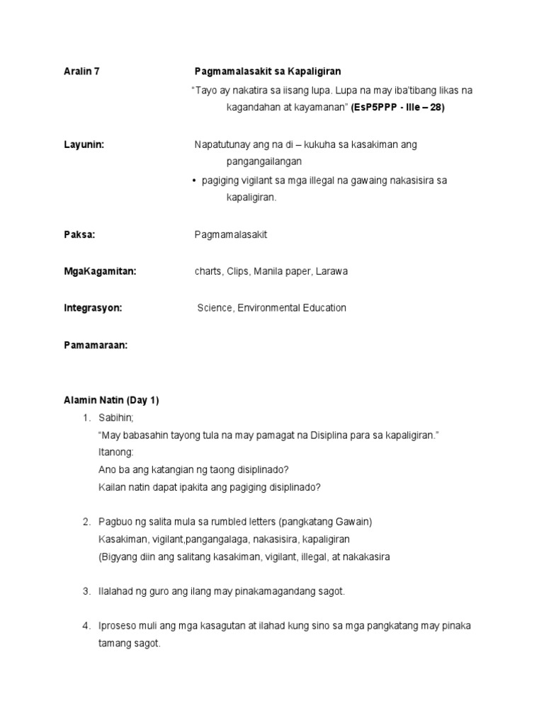 g5 TG Esp q3 Week 7 | PDF