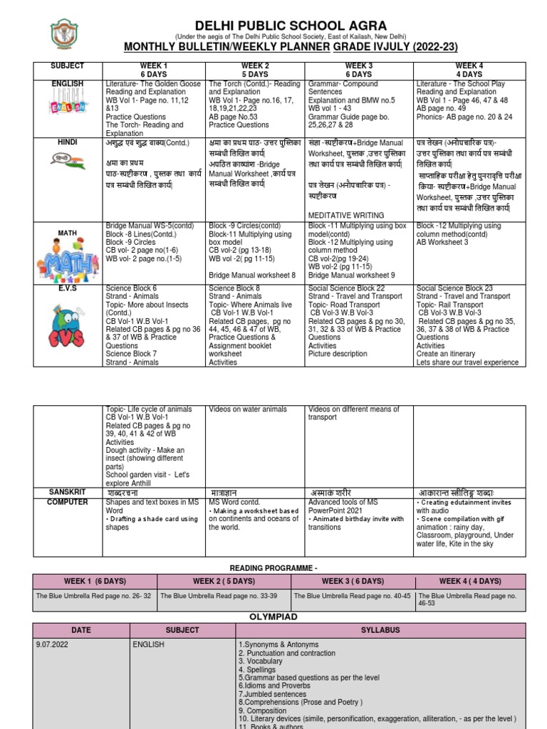 DPS AGRA MONTHLY BULLETIN | PDF