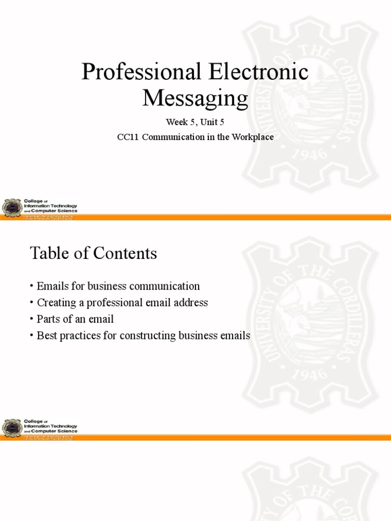 5.0 - Professional Electronic Messaging-1 | PDF | Email Address | Computing