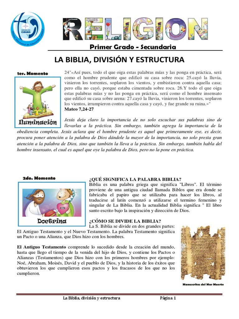 Ficha de Religion - La Biblia | PDF | Biblia | Viejo Testamento
