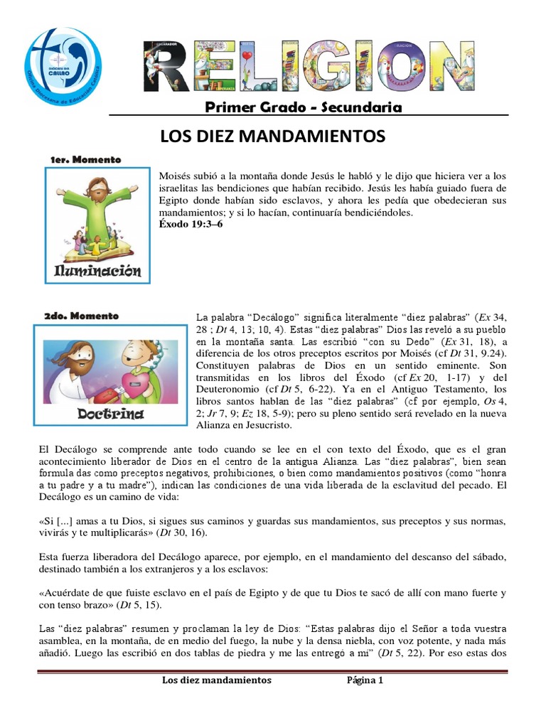 Significado de los Diez Mandamientos | PDF | Diez Mandamientos | Libro ...