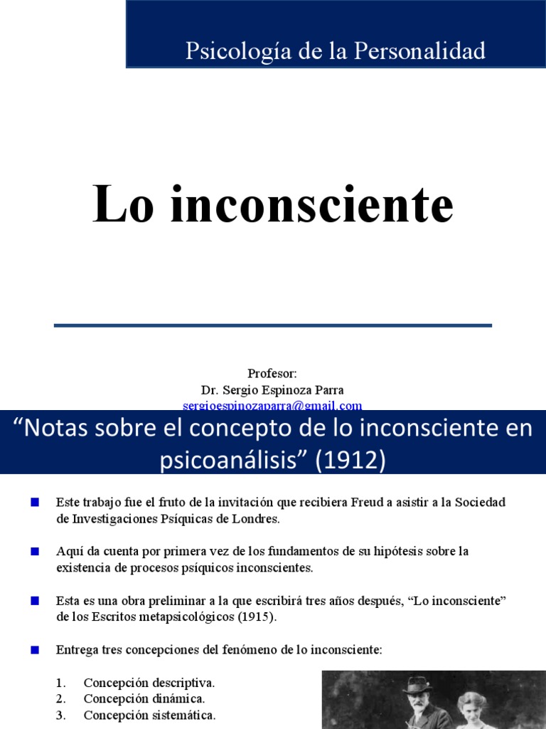 Conceptos del Inconsciente en Psicoanálisis | PDF | Mente inconsciente ...