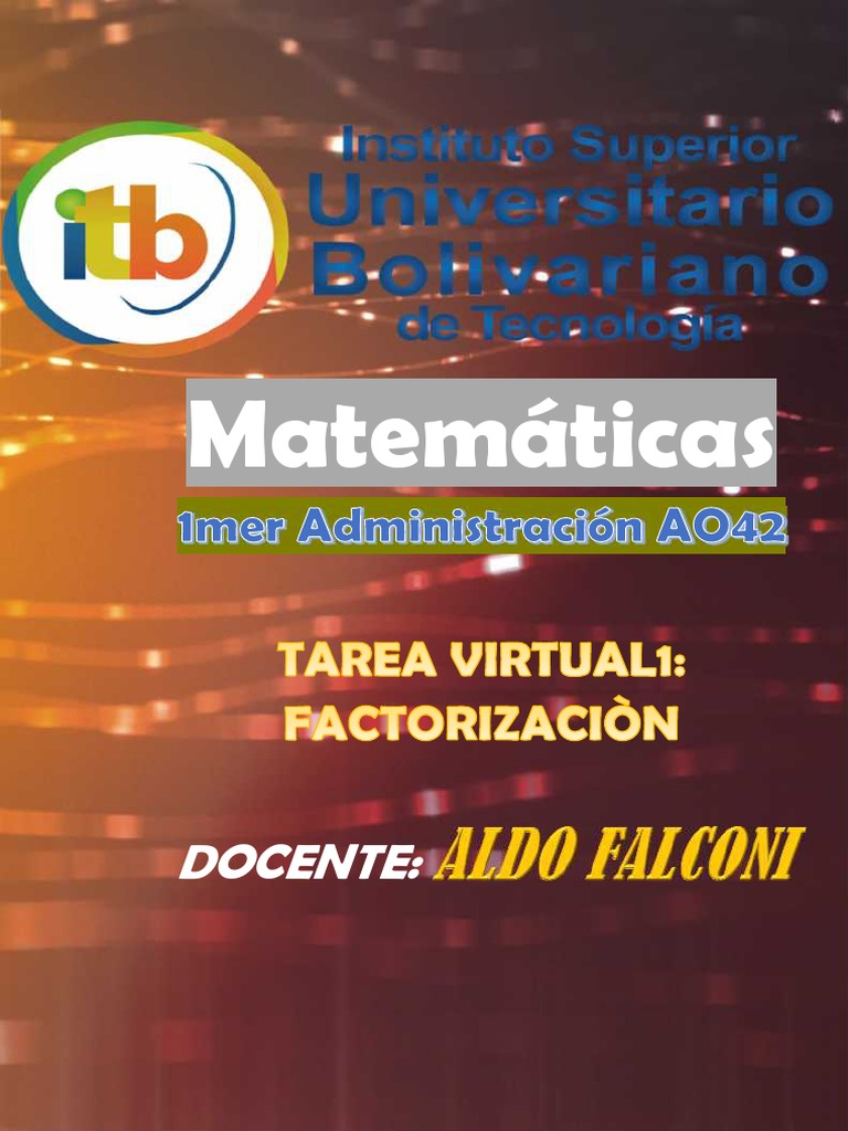 Tarea Virtual 1 Factorizacion | PDF | Factorización | Álgebra abstracta