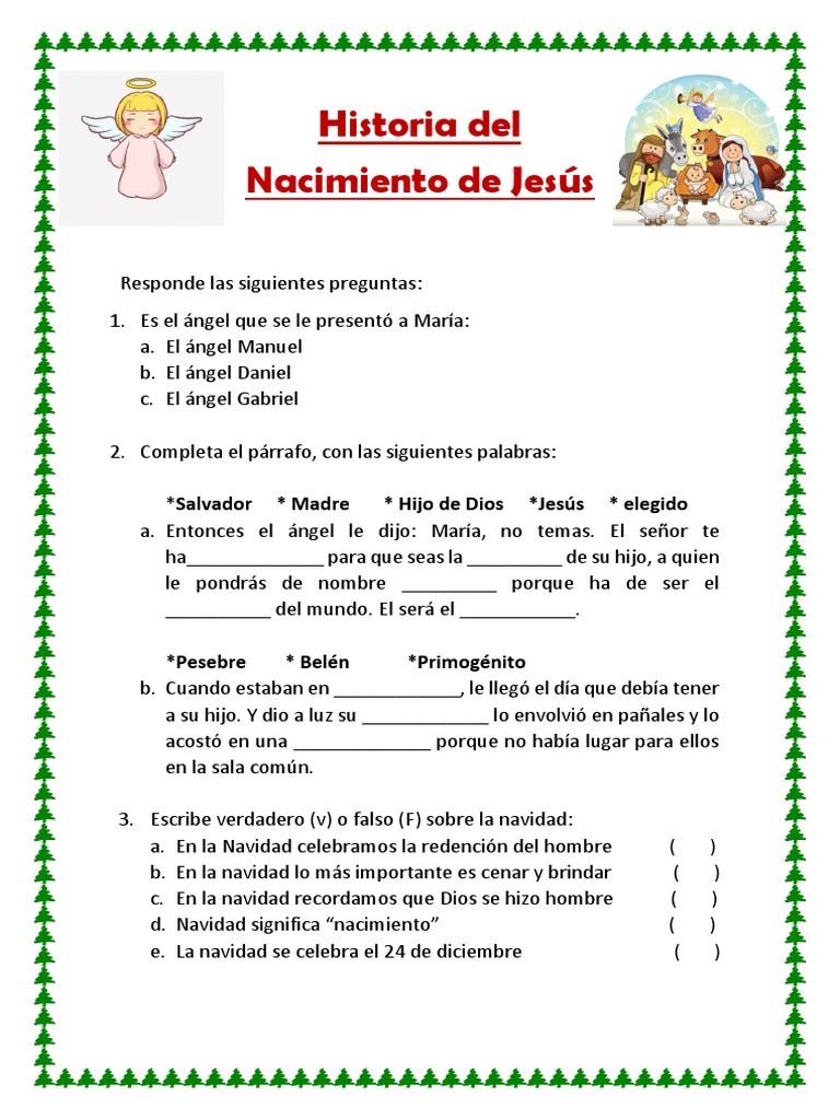 Ficha - Nacimiento de Jesus | PDF