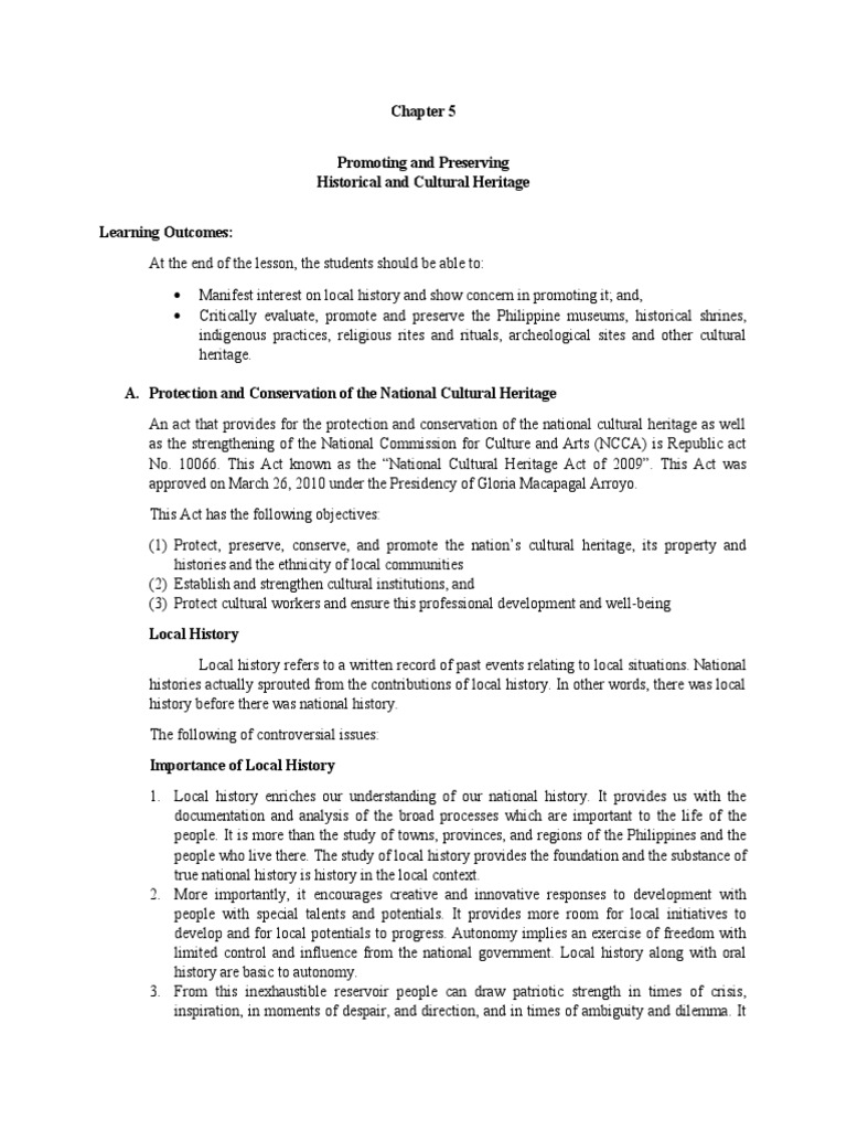 Promoting and Preserving Historical and Cultural Heritage Learning ...