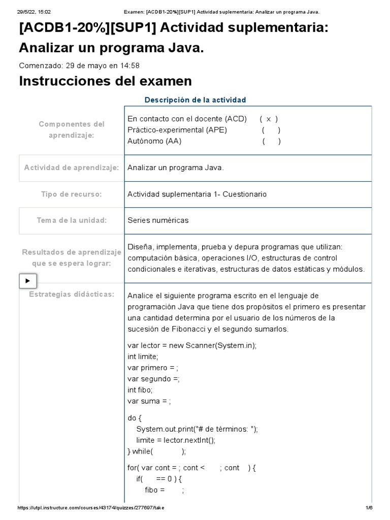 Examen - (ACDB1-20%) (SUP1) Actividad Suplementaria - Analizar Un ...