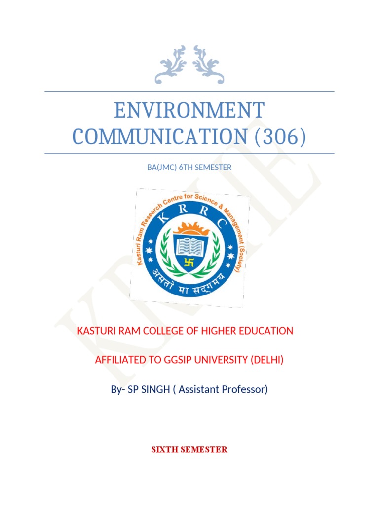 Environment Communication Unit I | PDF | Water Scarcity | Natural ...