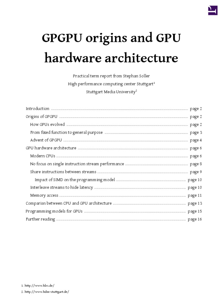 Gpgpu Origins and Gpu Hardware Architecture | PDF