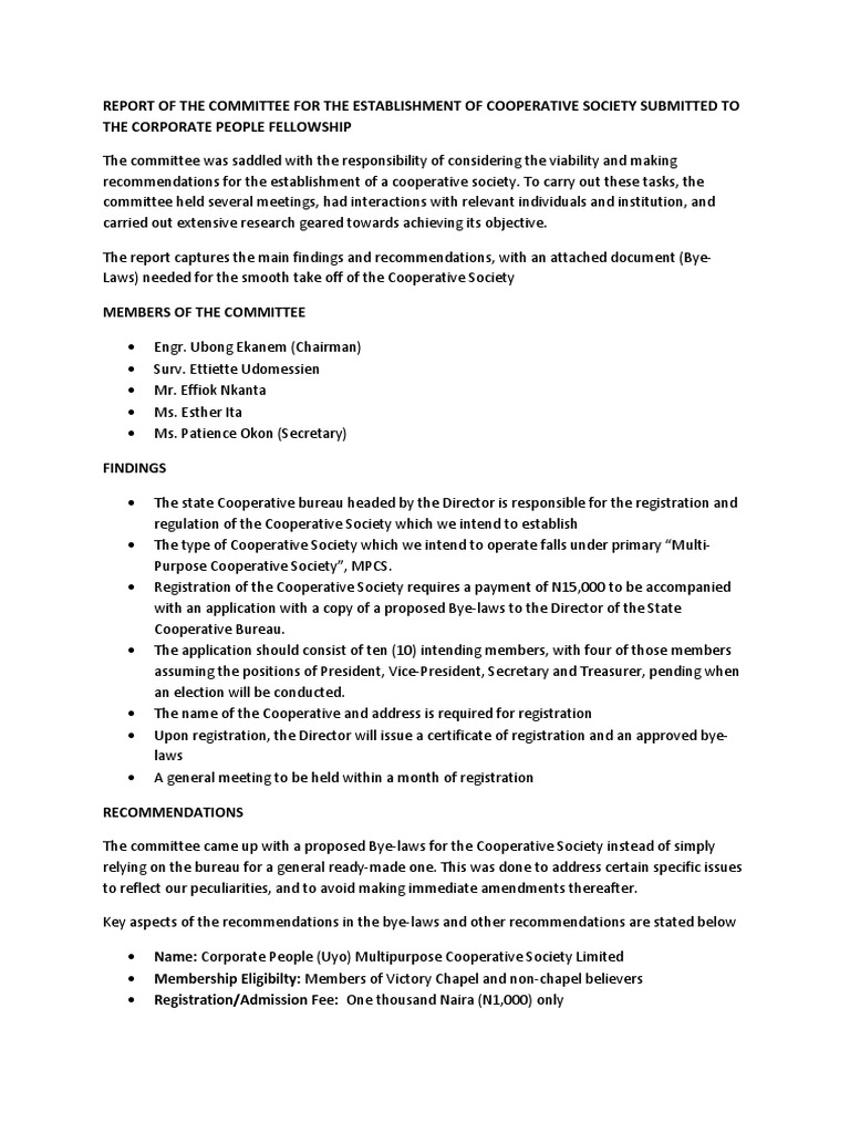 CPF Cooperative Report | PDF | Government