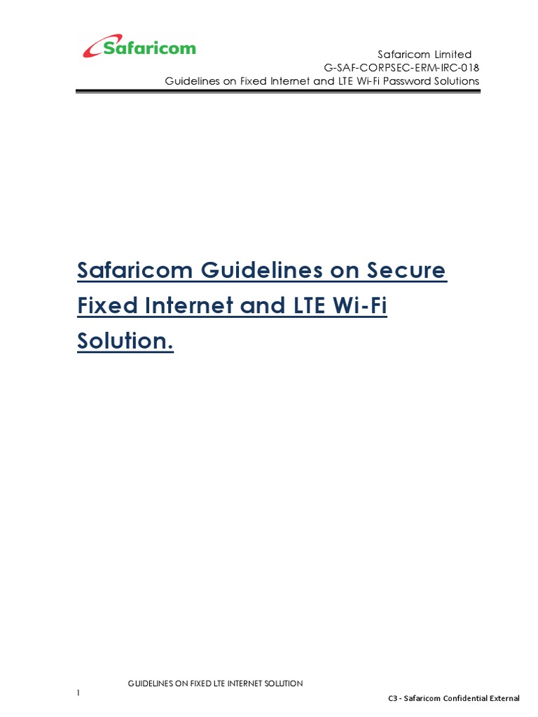 Guidelines On Fixed LTE Wi-Fi Password Solutions | PDF | Computer Network | Wi Fi