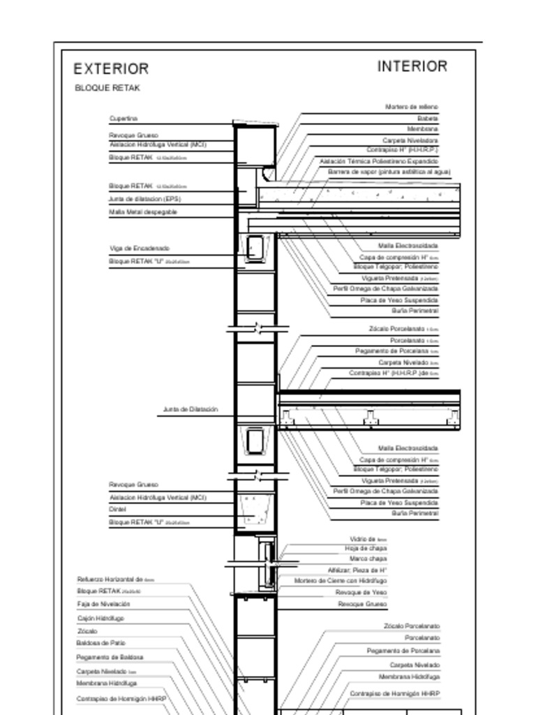 Medidas y Detalles de Bloques Retak | PDF | Elementos arquitectónicos ...