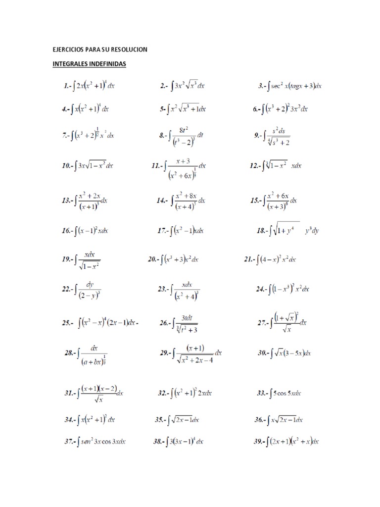 100 Ejercicios de Integrales Resueltas | PDF