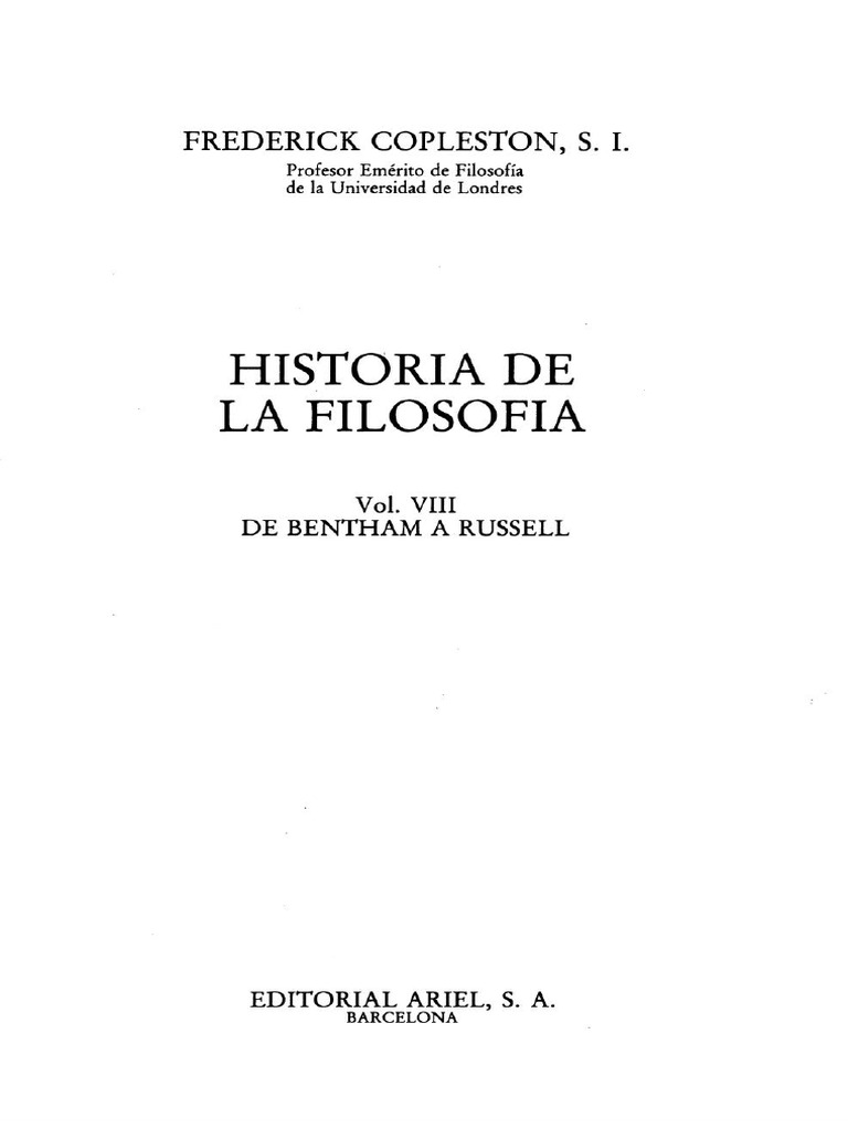 08 Historia de La FilosofÃ A VIII de Bentham A Russell (Frederick C ...