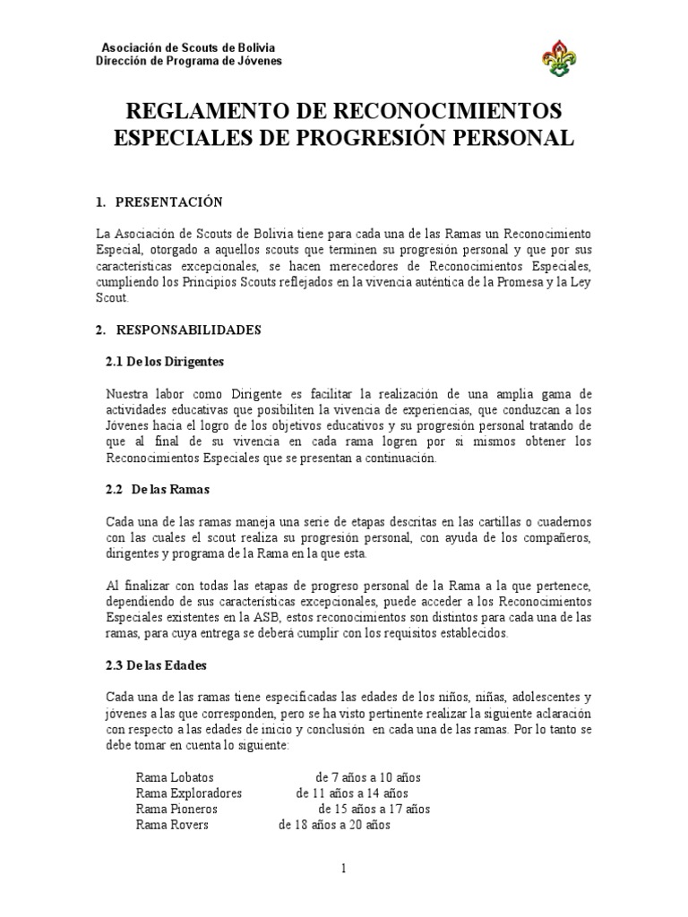 Requisitos Reconocimientos Especiales | PDF | Exploración | Movimientos ...