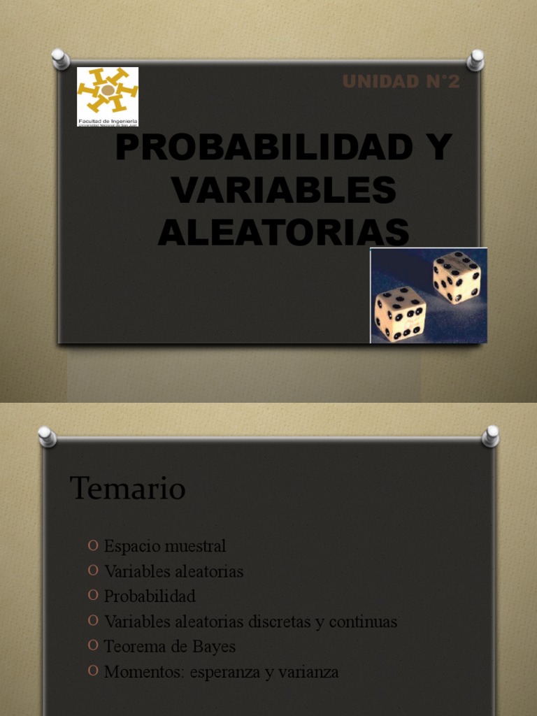 Unidad N°2 - Probabilidad y Variables Aleatorias 2022 | PDF | Teoría de probabilidad | Probabilidad