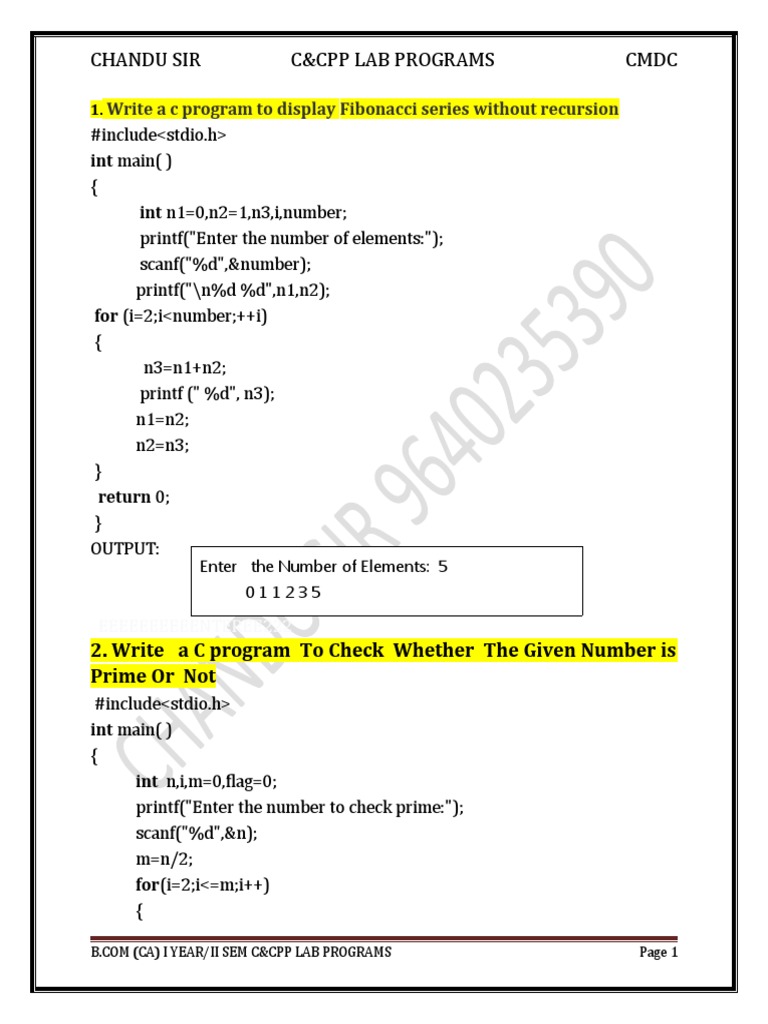 C&CPP Lab Programs | PDF | Parameter (Computer Programming) | Software ... C&CPP Lab Programs | PDF | Parameter (Computer Programming) | Software ...