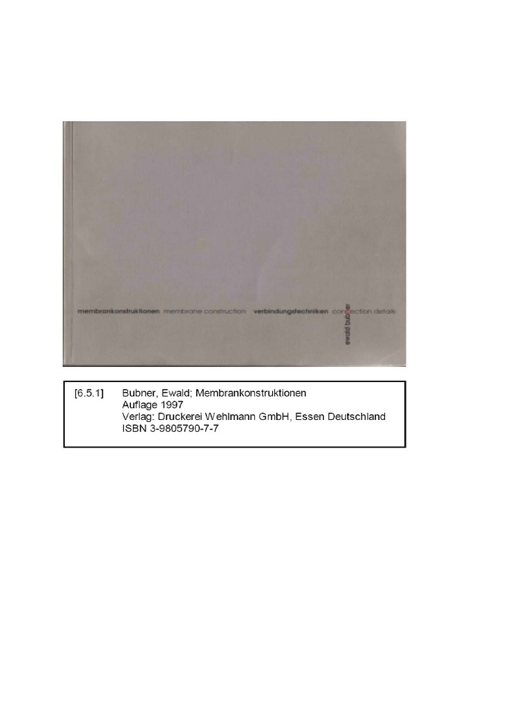 1997 Bubner Ewald Membrankons... Ken Essen Verlag Wehlmann OCR | PDF