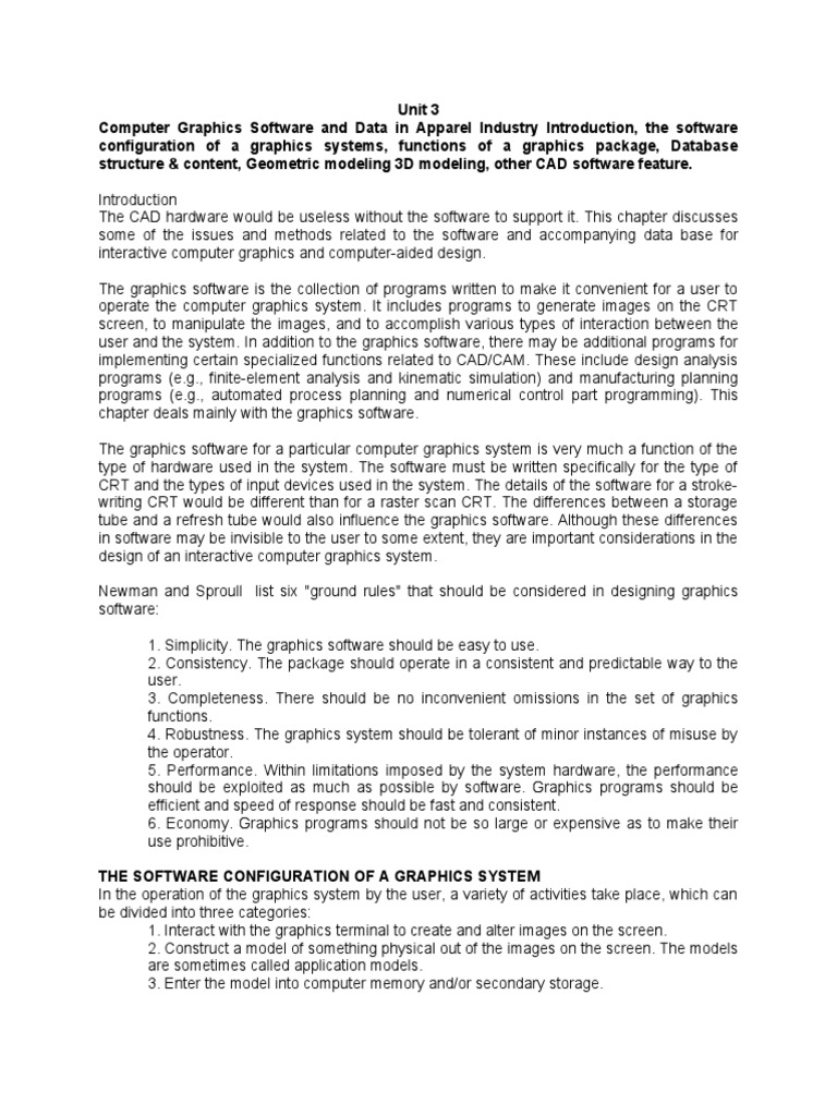 Unit 3 | PDF | Computer Aided Design | Computer Graphics