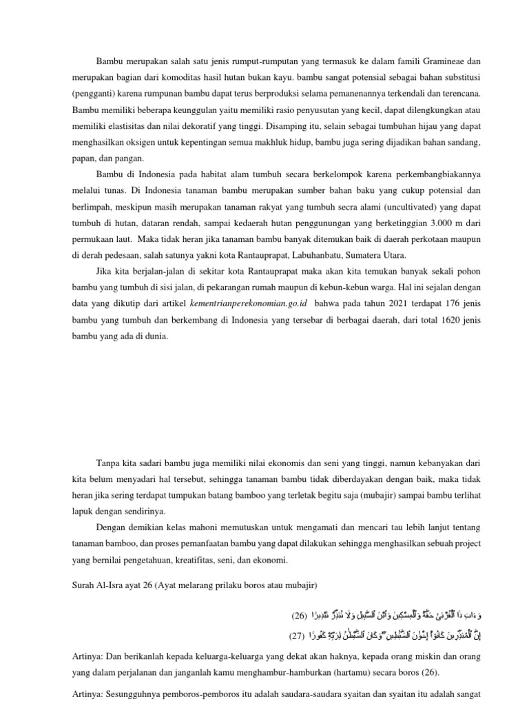 Bambu Merupakan Salah Satu Jenis Rumput | PDF