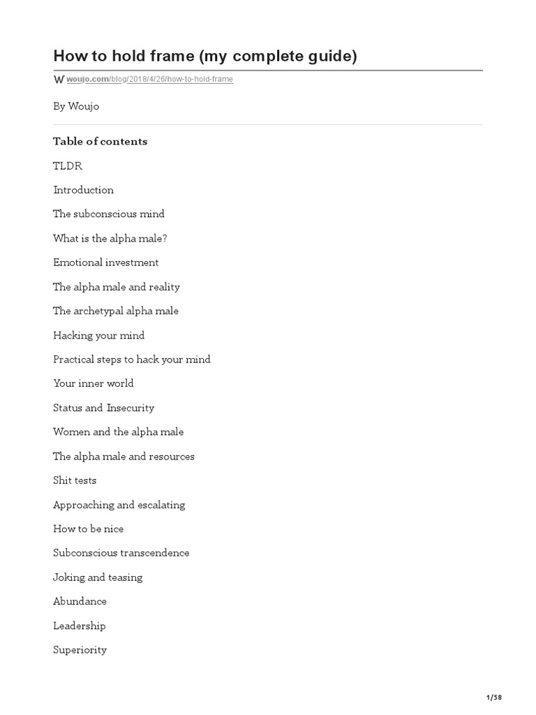 How To Hold Frame My Complete Guide | PDF | Thought | Mind