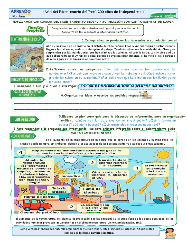 ACTIVIDAD Calentamiento Global | PDF | Nube | Cambio climático