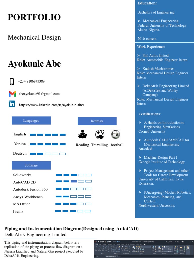 Mechanical Engineering Portfolio of Ayokunle Abe | PDF | Mechanical ...