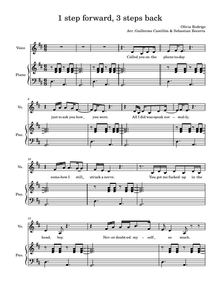 "1 Step Forward, 3 Steps Back Piano" | PDF