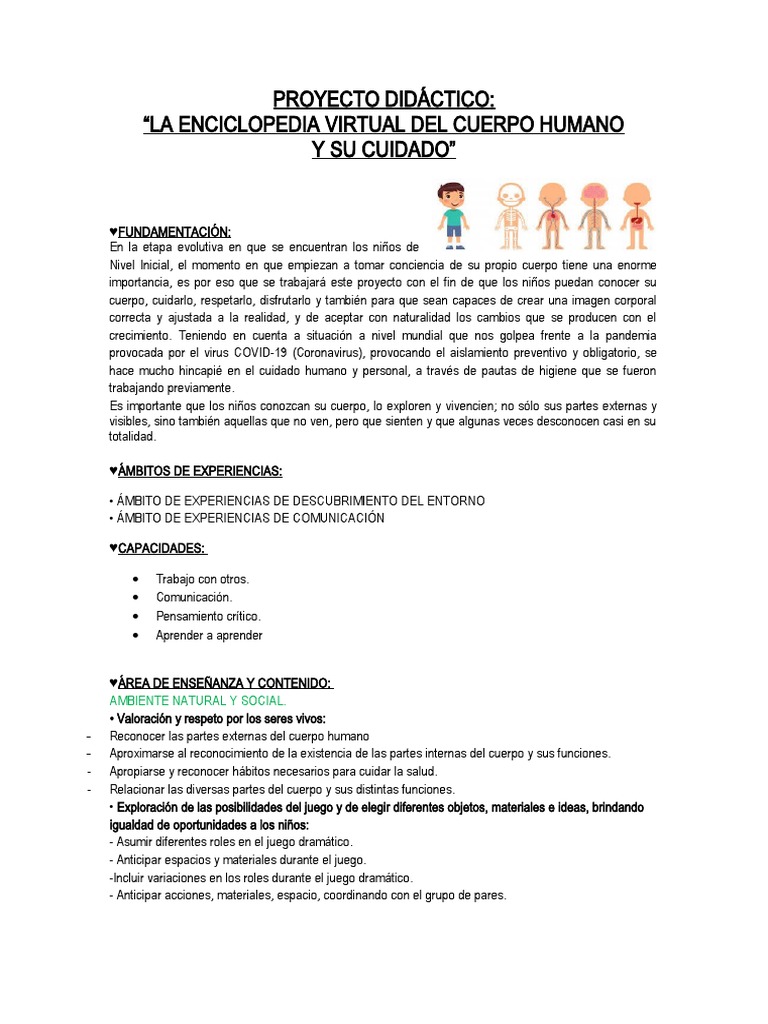 PROYECTO El Cuerpo Humano | PDF | Aprendizaje | Pensamiento