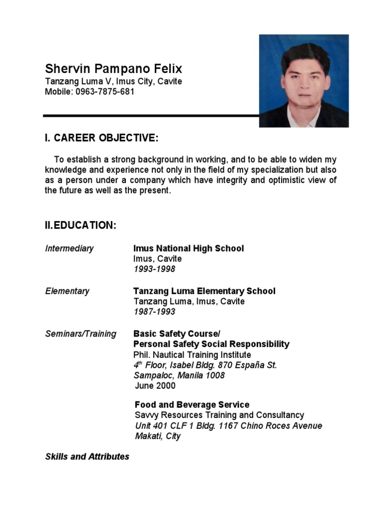 Shervin Pampano Felix Resume Updated | PDF